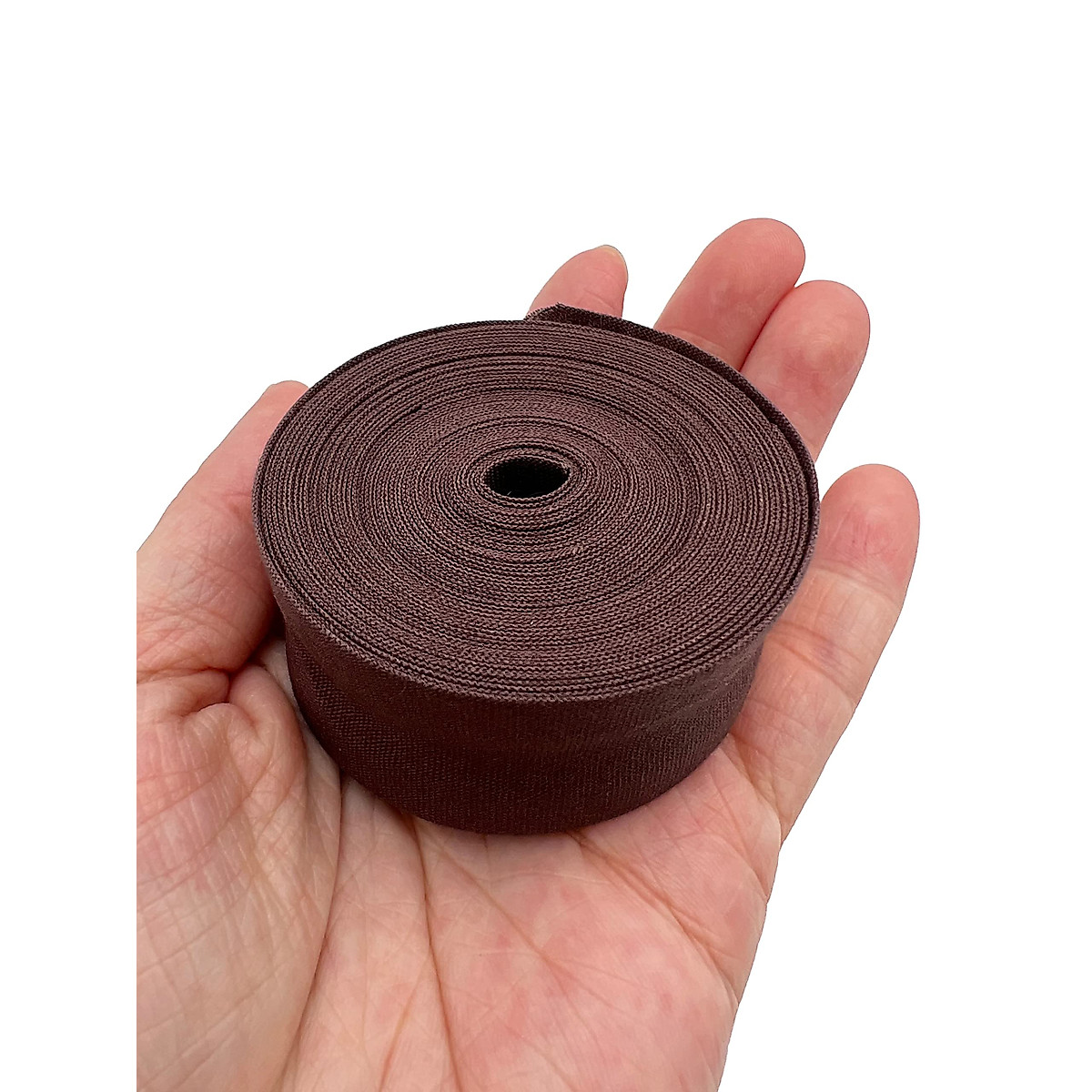 PEPPERLONELY 5 Yards 25mm (1 Inch) 100% Cotton Single Fold Bias Type Bias Binding for Sewing and Hemming Ribbon - Dark Brown