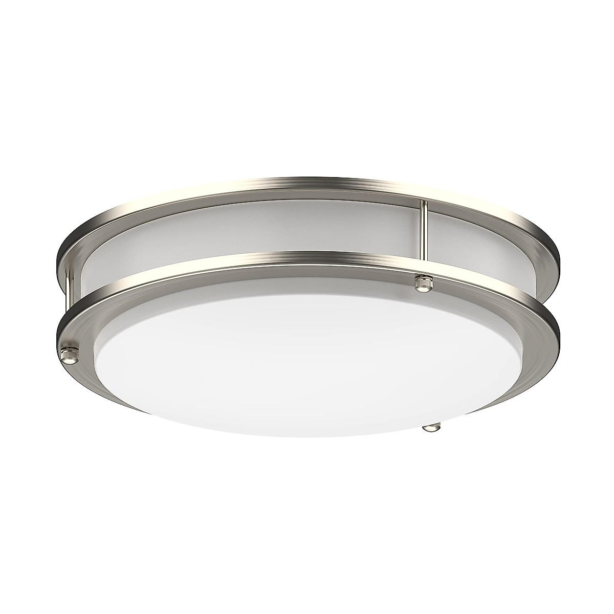 DYMOND LED Ceiling Light Fixture Flush Mount 4000K Natural Daylight Dimmable Surface Mount Brushed Nickel Ceiling Lamp for Kitchen, Hallway, Bathroom, Bedroom, Closet (12 Inch) (1 Pack)