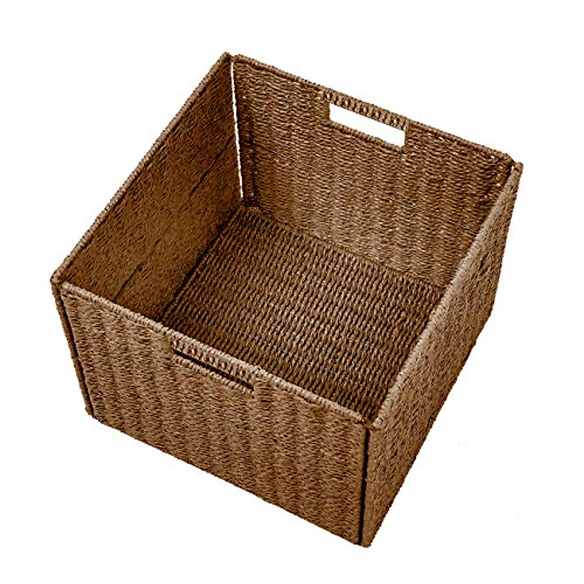 Trademark Innovation Foldable Storage Brown Basket with Iron Wire Frame
