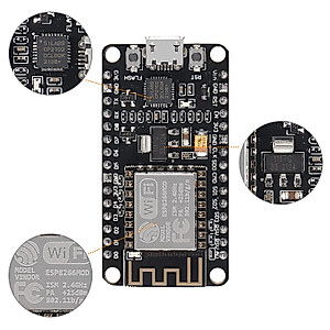 DORHEA 5PCS ESP8266 ESP-12F Development Board Internet NodeMCU WiFi Serial Wireless Module NodeMCU-12F CP2102 Based on ESP8266 WiFi Module for motherbord IDE/Micropython
