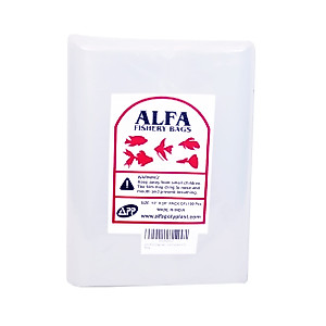 ALFA FISHERY BAGS Round Corners Bottom Leak Proof Clear Plastic Fish Bags Size 10 Inches for Marine & Tropical Fish Transport 2 mil. (10" x 24" / 100 Pack)