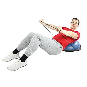 CanDo Dome Balance Trainer 55cm with Non-Skid Base for Balance Training, Strength Building, and Cardio Exercises for Home, Gyms, and Clinics, Includes Resistance Cords and Air Pump