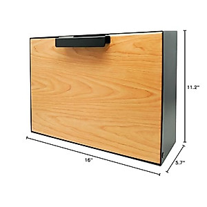 Movo Home Wall Mount Mailbox, Modern Wood Mailbox for House Allen