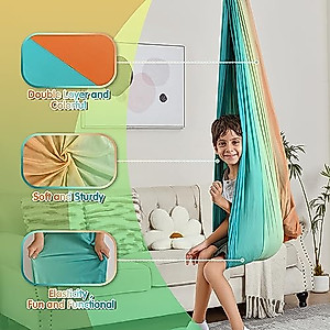 Sensory Swing Indoor Outdoor for Kids, Therapy Swing for Kids, Swing Hammock for Child & Adult with Autism（Double Layer）