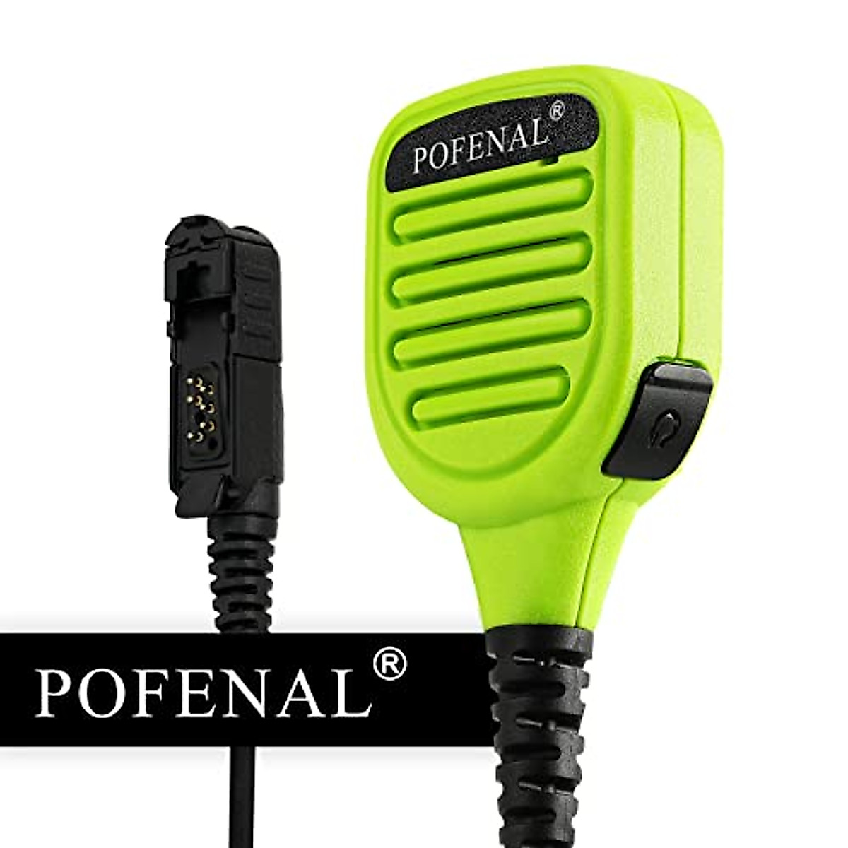 POFENAL Water-Proof Radio Microphone, Remote Shoulder MIC with 3.5mm Jack, Walkie Talkie,Compatible with Motorola DMR Radio XPR3300 XPR3500 XPR3300e XPR3500e 3500 3300e 3500e (XPR 3300e Mic, Green)
