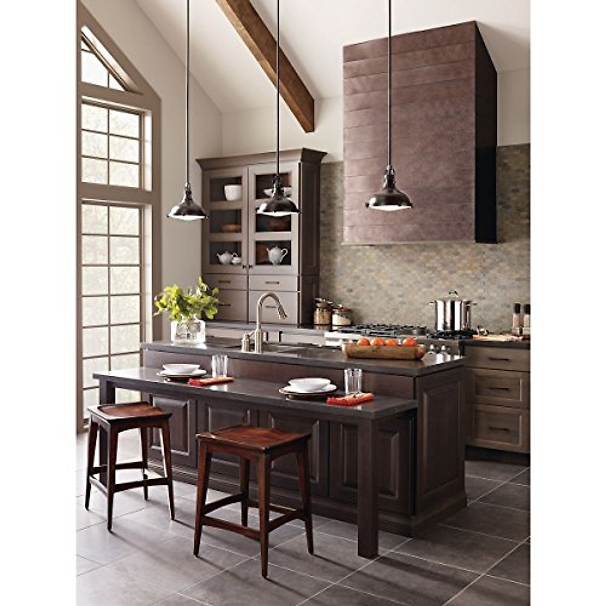 Progress Lighting P5188-108 Fresnel Lens Pendants, Bronze