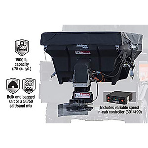 Buyers Products SHPE0750 SaltDogg 0.75 Cubic Yard Electric Poly Hopper Spreader With Standard Chute, Black