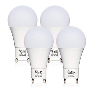 Simba Lighting LED GU24 A19 Light Bulb 12W 75W to 100W Replacement (4 Pack) 120V 2 Prong Twist and Lock Base for Ceiling Lights, Pendants, Outdoor Lanterns, Floor Lamps, Non-Dimmable, 5000K Daylight
