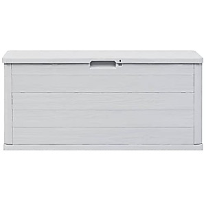loibinfen Patio Storage Box 74 gal Light Gray Patio Garden Outdoor Storage Container for Toys, Furniture Deck box (Weight:15.26 lbs)