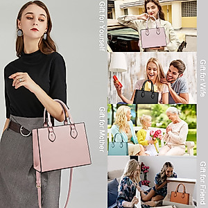 CHICAROUSAL Crossbody Purses and Handbags for Women PU Leather Tote Top Handle Satchel Shoulder Bags (Light Pink)