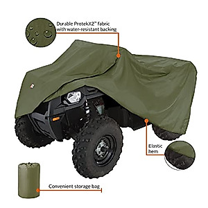 Classic Accessories QuadGear ATV Storage Cover, Fits ATVs 84"L x 48"W x 50"H, X-Large, Olive Drab