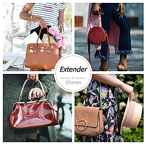 Anbys 2pcs Purse Strap Extender Bag Extender Chain Oblong Shape Replacement Purse Chain Extender Bag Charms for Crossbody Bag Purse Shoulder Handbags(Gunmetal)