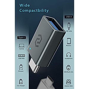 SYNCWIRE USB C to USB Adapter (2 Pack), USB Type-C to USB 3.0 (Female) Adapter, Thunderbolt 3 to USB Adapter Compatible with MacBook Air 2020/MacBook 12 inch/iPad Pro 2020 and More, Grey+Silver