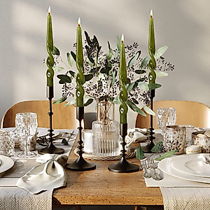 MAITREYA White Taper Candles Conical Stick Candles Spiral Taper Candles-Set of 4 for Decoration Weddings Party Church-Unscented Dripless Candles,10inch(D-White)