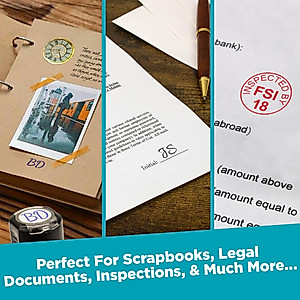 MaxMark Custom Round Self Inking Initials Stamp - 15 Colors to Choose