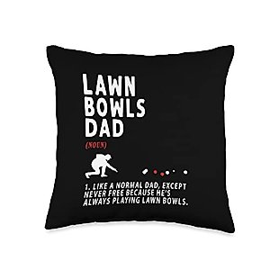 Lawn Bowling Retirement & Lawn Bowls Accessories Lawn Bowls Dad Idea for Men Funny Retirement Throw Pillow, 16x16, Multicolor