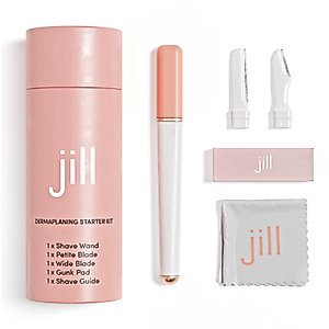 Jill Dermaplane Razor Trial Kit for Women | Facial Hair Removal Dermaplaning Kit Includes 1 Shave Wand, 2 Dermaplane Razors & Cleaning Cloth | Magic Spray Not Included | Supplies for 1 Shave