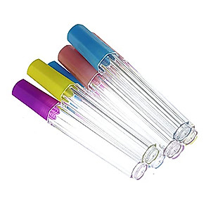 Tegg Needle Storage Tube 8PCS Clear Plastic Felting Needle Safety Storage Containers Holders Bottles with Colour Lids