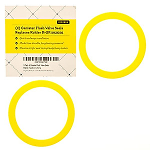 Canister Flush Valve Seal - Impresa Replacement Rubber Seal for Toilet - Equivalent to Kohler Toilet Parts K-GP1059291/2475620 - Easy to Install and Leak-Free Performance, 2-Pack,Yellow