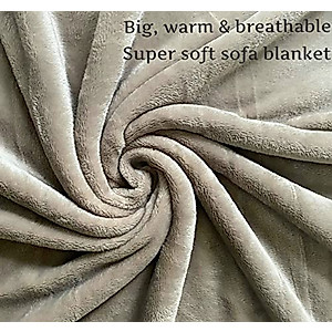 ODDS & ENDS HOME Warm Fuzzy & Supercozy Throw Blanket for Sofa - Taupe Blankets & Throws for Couch and Bed. Full Size Blanket Throw Extra Large Lap Warmer