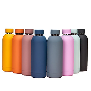 Gteller Double Wall 18/8 Stainless Steel Narrow Mouth Vacuum Flask, Thermal Sports Water Bottle keeping warm and cold (500ml, Dark Green)