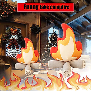 Chilifuli Funny Campfire Plush,12 in Simulation Fake Campfire Pillow, Soft Simulation Bonfire Stuffed Plushies Doll Fake Fire Firewood Plush Pillow, for Outdoor Camping Room Decor Kids Gifts (12 in)