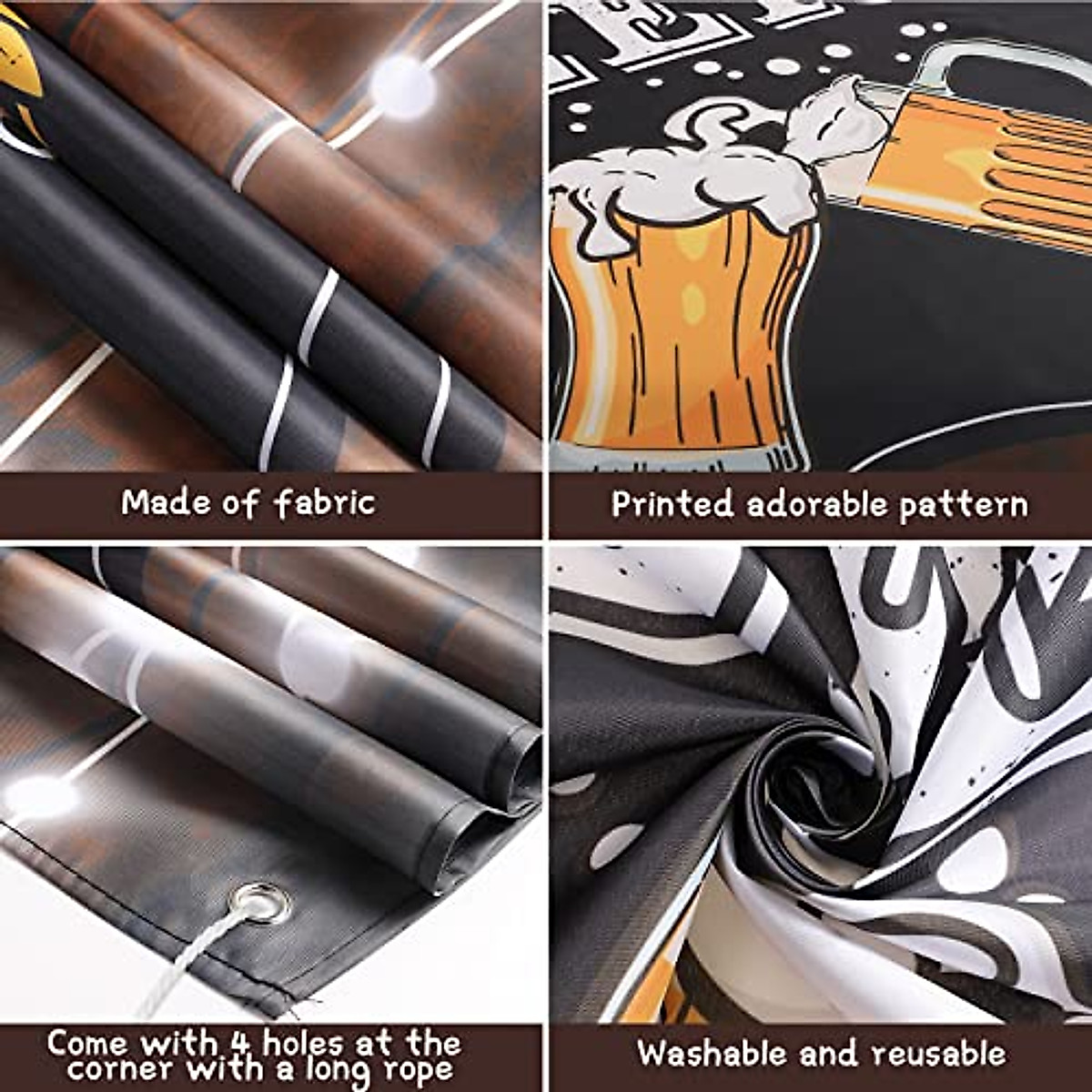 Cheers and Beers Party Decorations,Retro Rustic Wooden Board 30th 40th 50th Birthday Theme Party Photography Banner Backdrop for Men Beer Whiskey Birthday Party Supplies