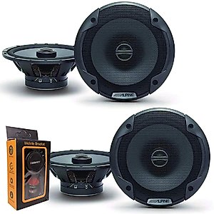 (2) Pairs of Alpine SPE-6000 120W 6.5" 2-Way Type-E Coaxial Speakers w/Silk Tweeters Plus Gravity Mobile Bracket Holder Bundle