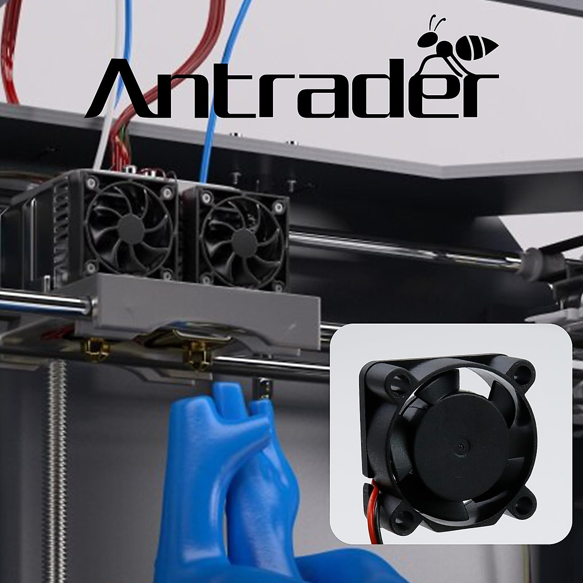 Antrader 3-Pack 12V 0.1A 2Pin 25mm x25mm x10mm DC Small Mini Brushless Cooling Fan