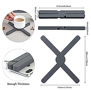 4 Pack Foldable Silicone Trivet Mats, Hot Pot Holder Hot Pads Drying Mat Heat Resistant for Table Kitchen (4 Pack Foldable X-Shaped)