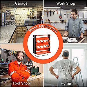 Wallmaster Spray Can Holder, Lube Can Wall Mount Storage Rack Heavy Duty Paint Bottle Organizer for Garage & Home | 8 Can Holes & 2 Shelf, Orange