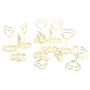 20Pcs Table Number Holder Heart Shaped Table Number Stands Stable Sturdy Table Card Holder Stand Metal Table Sign Holders Place Card Holder for Wedding Centerpieces Bridal Shower Birthday(Gold)