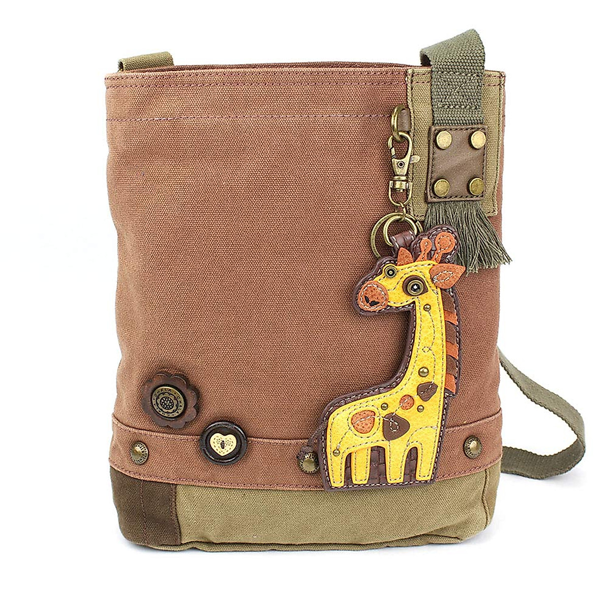 CHALA Patch Cross-Body Women Handbag, Canvas Messenger Bag - Mauve (Giraffe)
