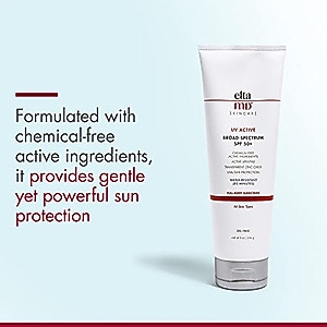 EltaMD UV Active SPF 50+ Mineral Sunscreen Lotion, Broad Spectrum Physical Sunscreen for Face and Body, Water-Resistant Up to 80 Minutes, Oil-Free, Non-Greasy, Full Body Sunscreen, 8.0 oz Tube