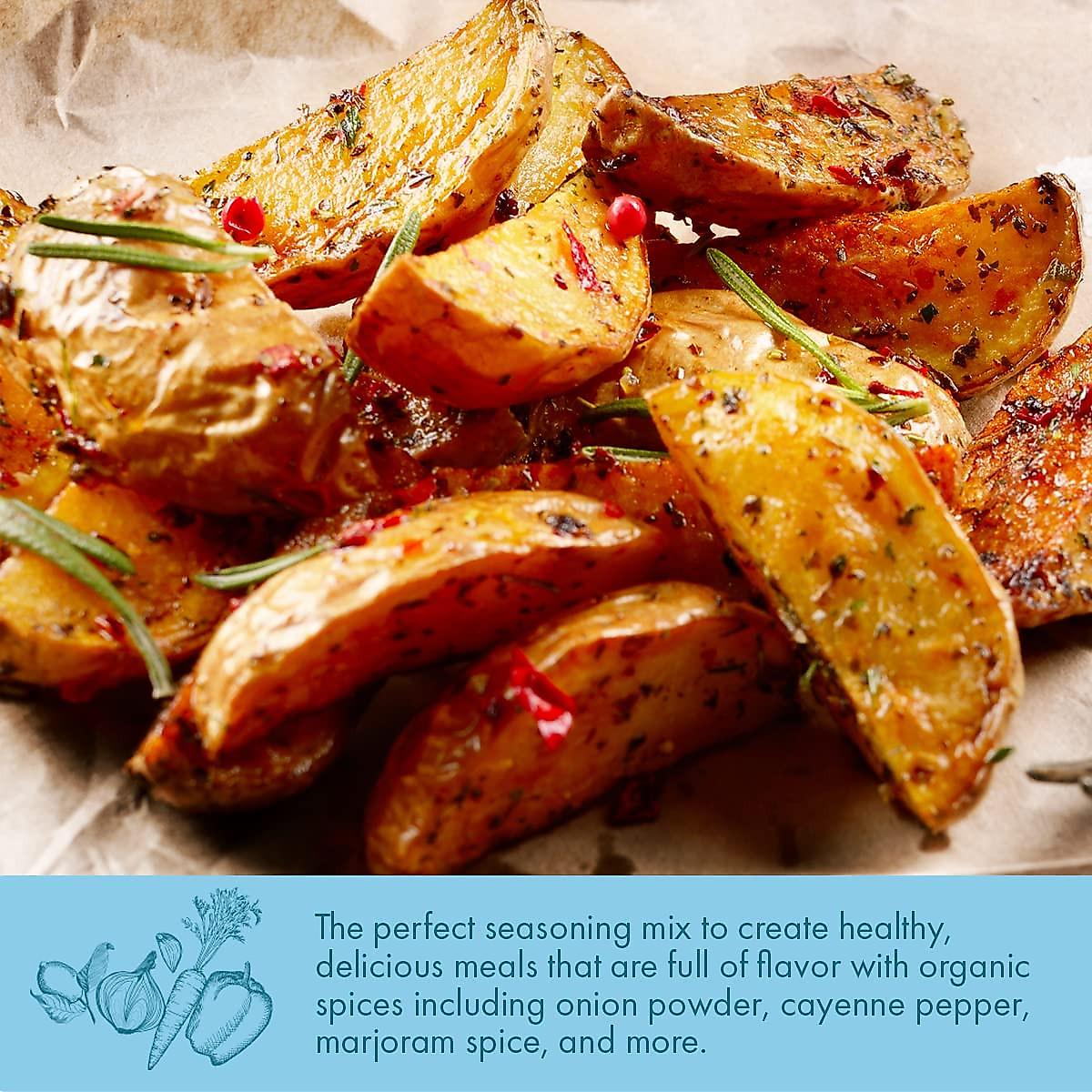 No Salt All Purpose Organic Seasoning, 100% Sodium Free, No MSG, For Vegetables, Chicken, Fish, Salads, Eggs, Rice, Pasta - Non GMO, Kosher, Great Value 1 Lb