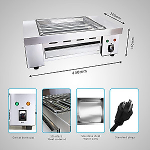 Indoor Barbecue Electric Grill, Indoor Smokeless Grill indoor Yakitori grill hibachi Grill Commercial and Family use Griddle Korean BBQ Grill, Suit for Cafe Restaurant Party Buffet 120V,1800W