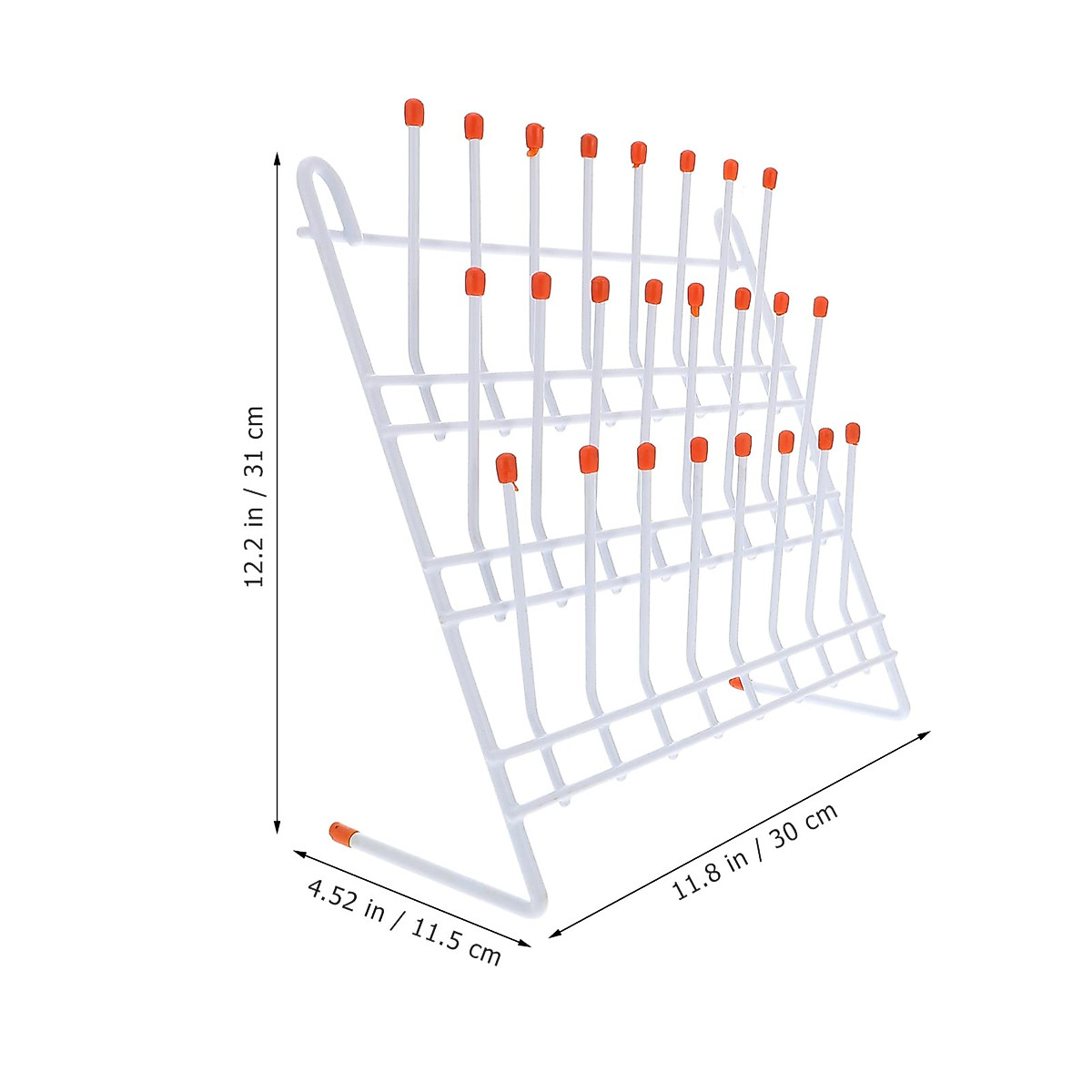 balacoo Laboratory Draining Rack- Metal Lab Glassware Drying Rack, Glassware Beaker Drying Holder, Tube Cleaning Frame Equipment for Education Lab (24 Pegs)