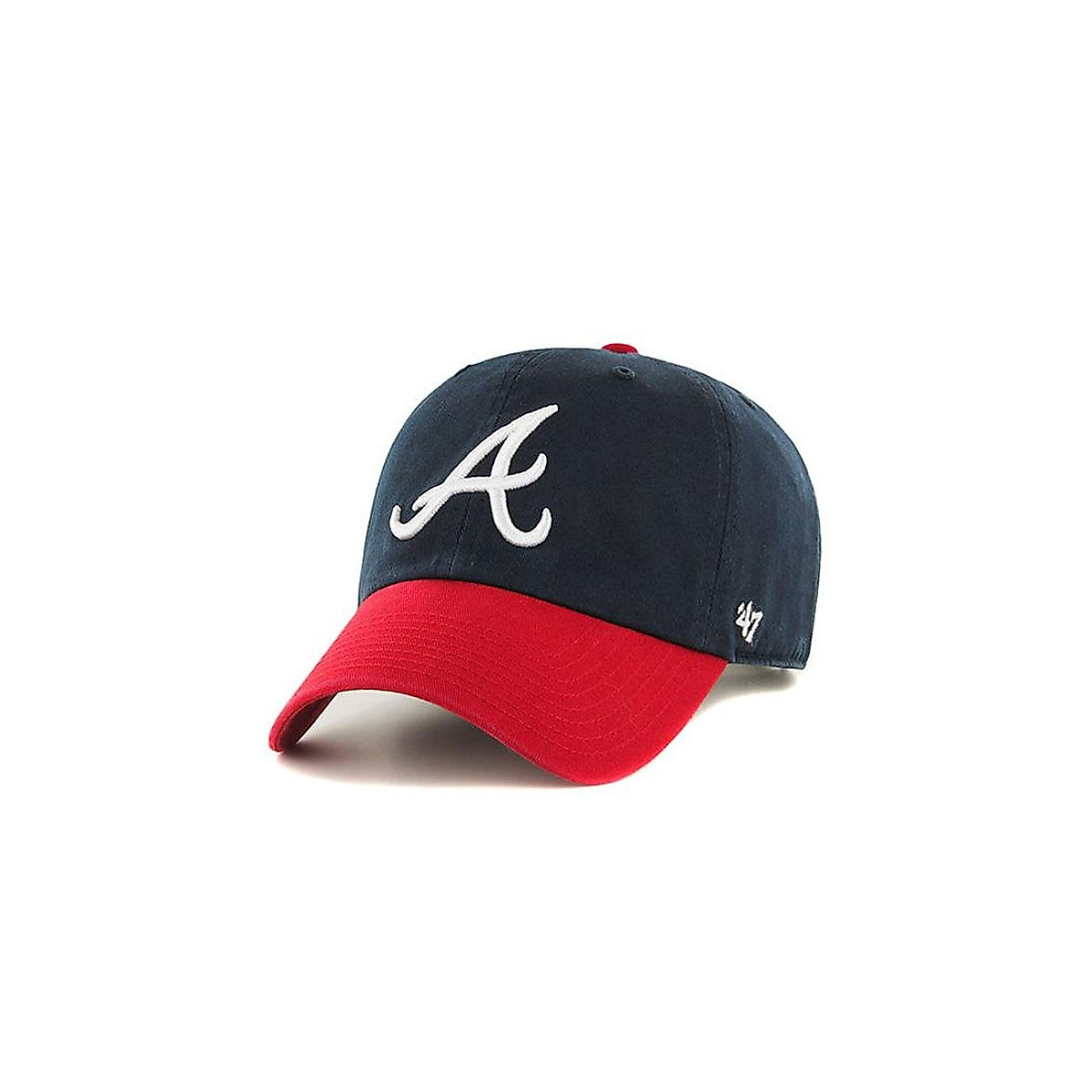 '47 Brand Atlanta Braves Navy Blue-Red Cleanup Adjustable Hat