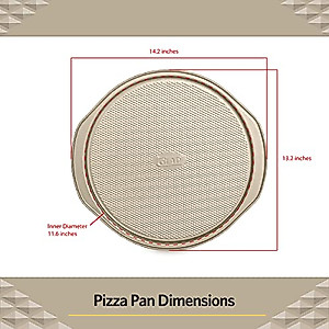 Glad Nonstick Large Pizza Pan for Oven | Round Baking Tray | Textured Cooking Sheet Crisper | Premium Bakeware Series for Home Kitchen