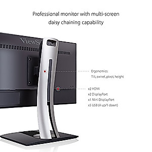 ViewSonic VP2468 24-Inch Premium IPS 1080p Monitor with Advanced Ergonomics, ColorPro 100% sRGB Rec 709, 14-bit 3D LUT, Eye Care, HDMI, USB, DP Daisy Chain for Home and Office