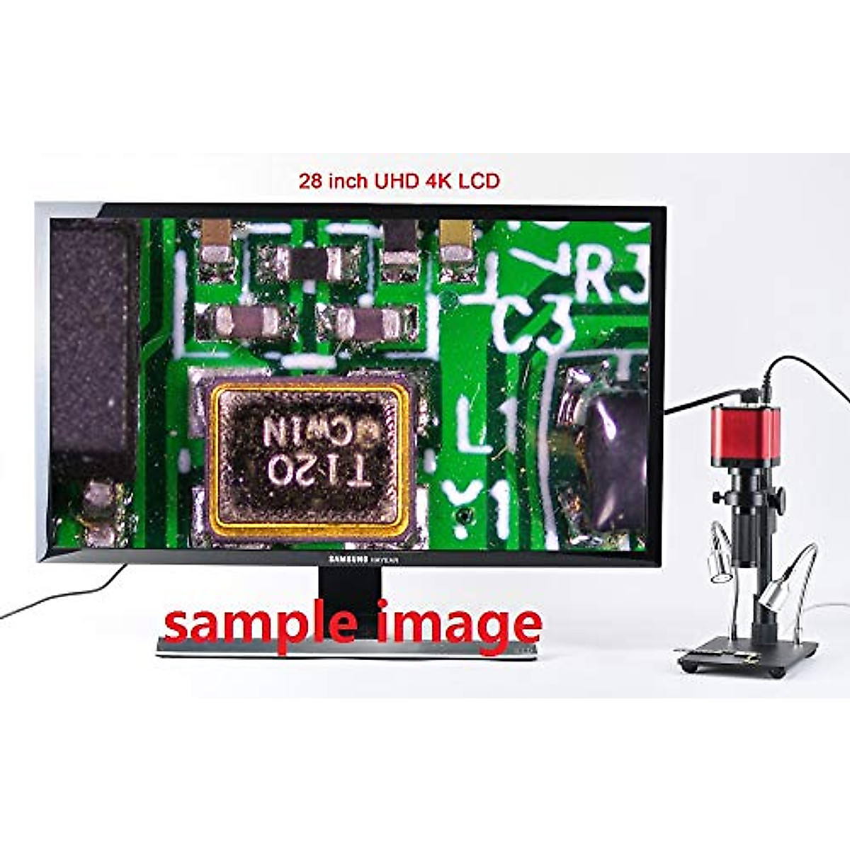 HAYEAR 4K UHD HDMI Industrial Microscope Camera Digital USB C-Mount 1080P@120fps High Speed for Precision Soldering PCB Repair Inspection
