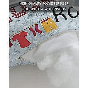 Recliner Head Pillow Ledge Loungers Chair Pillows with Insert The Machine Laundry Room Blue Vintage Lumbar Pillow with Adjustable Strap Outdoor Waterproof Patio Pillows for Beach Pool, 2 PCS