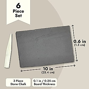 Juvale Juvale 6-Piece Mini Charcuterie Boards with Chalk, Individual Stone Plates for Cheese, Meat, Appetizers, Sushi Plate for Brunch, Dinner, and Reception Meals (6 x 9 Inches)