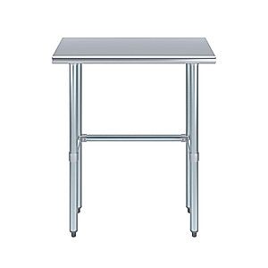 14 in. x 30 in. Open Base Stainless Steel Work Table | Residential & Commercial | Food Prep | Heavy Duty Utility Work Station | NSF