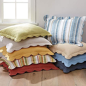 BrylaneHome Florence Quilted Oversized 100% Cotton Ultra Supreme Softness Bedspread - King, Lilac Stripe