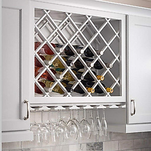 Hardware Resources Wine Storage Lattice Rack - Rustic Wooden Bottle Holder Panel Inserts for Cabinets - Made of Untreated Alder Wood - Beveled Edges, Easy to Assemble, Customizable Capacity - 36x48”