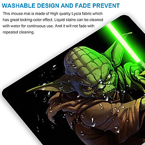 olciunix YoDa Mouse Pad with Stitched Edges Personalized Design Computer Laptop Gaming Mousepad Non-Slip Washable Rubber Desk Mat 12 x 10 inch