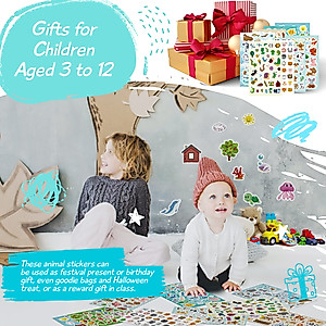 Sinceroduct Animal Stickers Assortment Set, 8 Sheets (1800+ Count), 16 Themes Collection for Kids, Children, Teacher, Parent, Grandparent, School