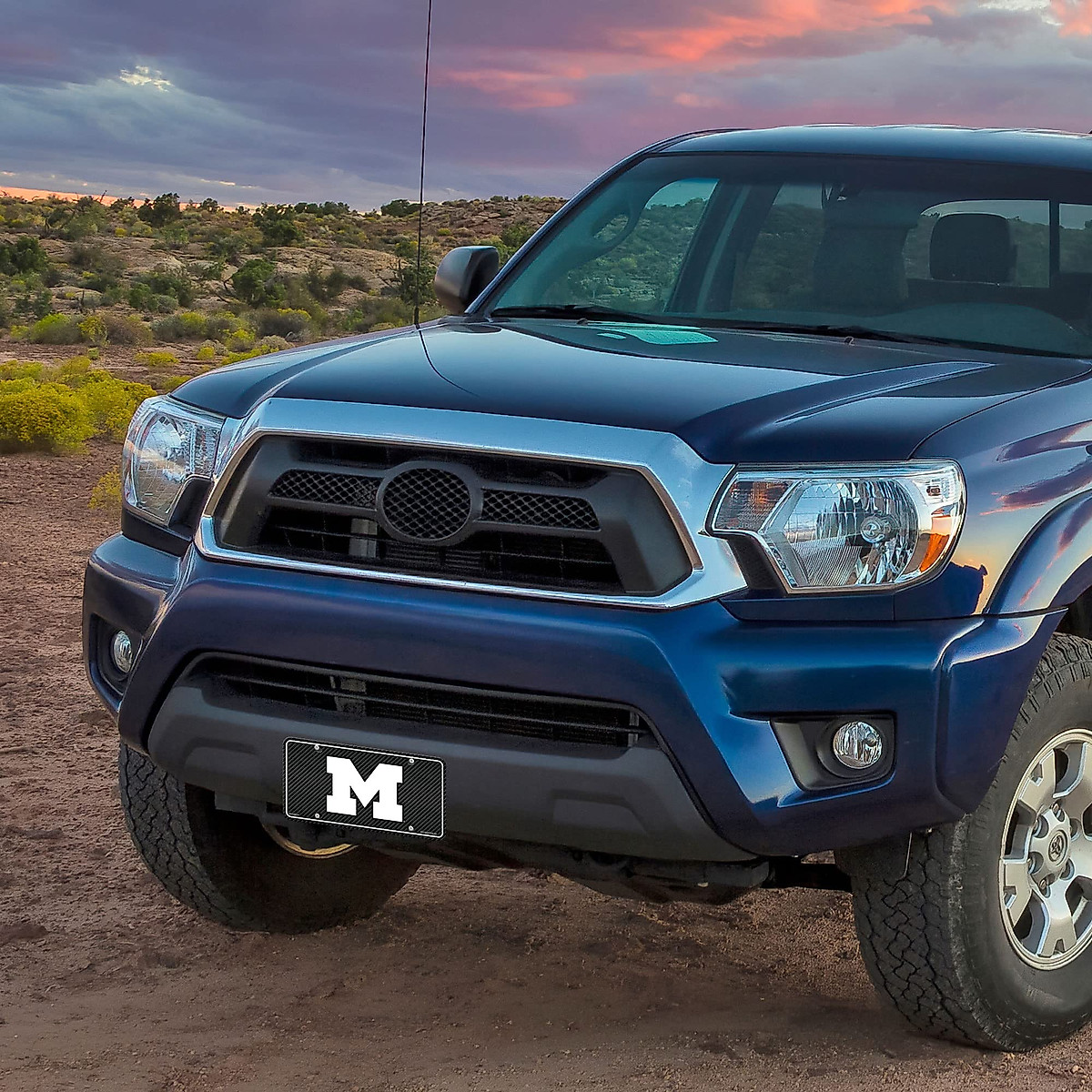 Rico Industries NCAA Michigan Wolverines Carbon Fiber Metal Auto Tag 8.5" x 11" - Great for Truck/Car/SUV