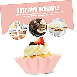 YARNOW 100pcs Cupcake Wavy Cake Tray Bread Tray Mini Cake Boxes Wedding Wrapping Paper Popcorn Cupcake Wrappers Small Bread Pan Muffin Liners Decorative Baking Cups Muffin Baking Liners